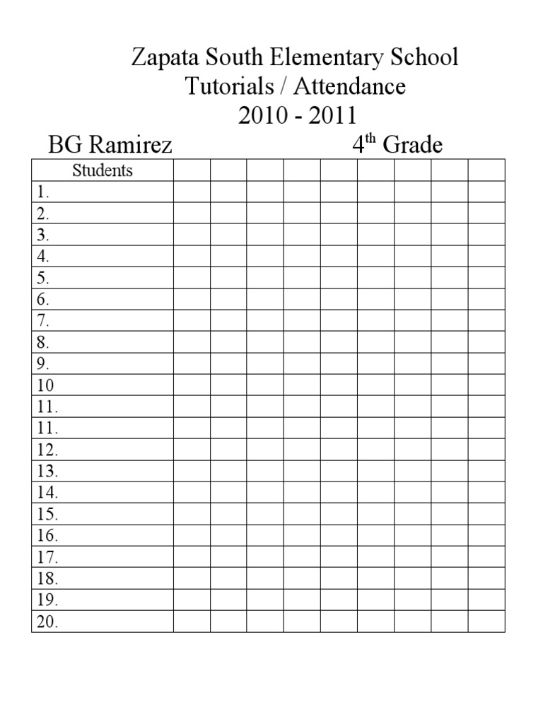 Tutorials Attendance | PDF