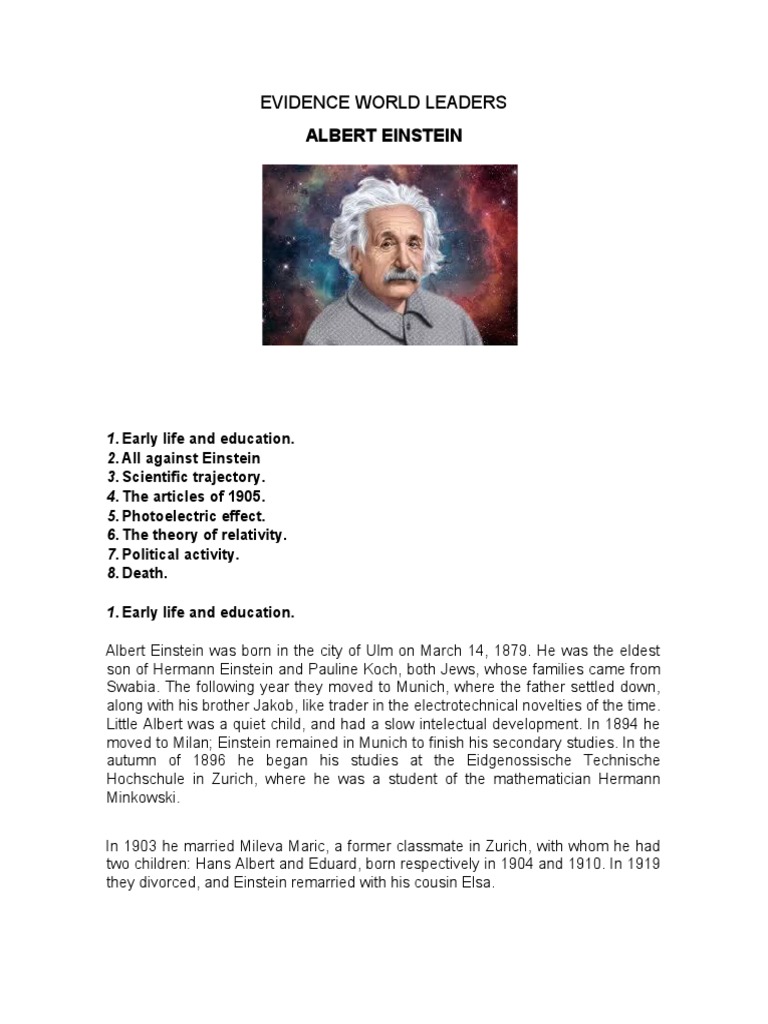 Evidence World Leaders | Download Free PDF | Albert Einstein | Theory ...