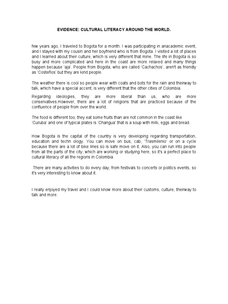 Evidence Cultural Literacy Around The World | PDF