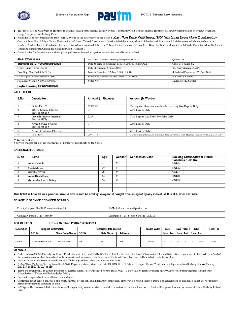 Train Ticket - LTA - 2019 (Return) | PDF | Identity Document | Ticket (Admission)
