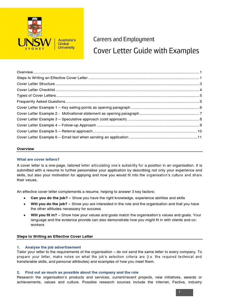 Info Sheet - Effective Cover Letters | PDF | Résumé | Graduate School