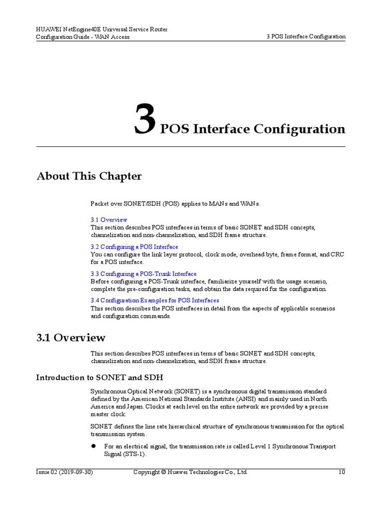 POS Interface Configuration: About This Chapter | PDF | Internet ...