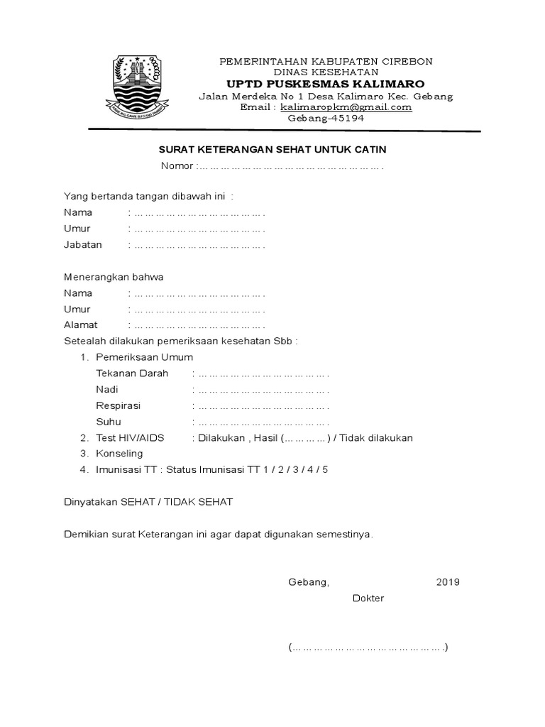 Surat Keterangan Catin | PDF
