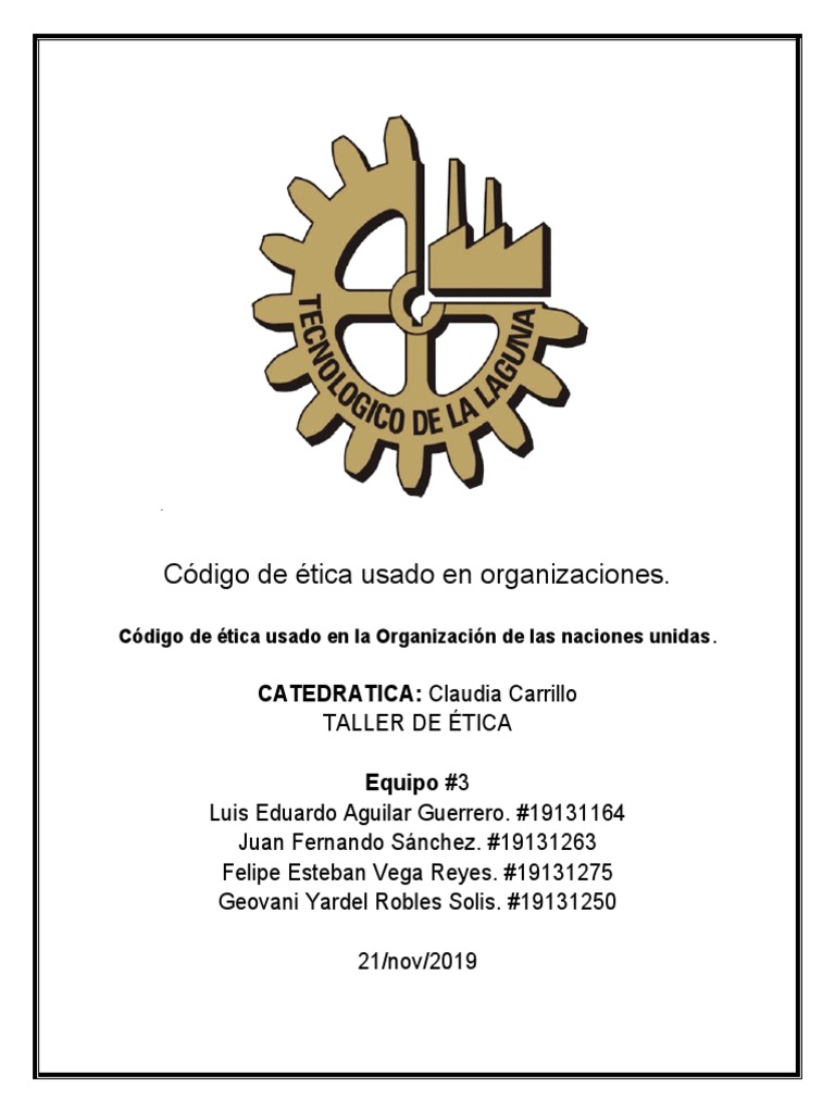 Código Ético de La ONU | PDF | Discriminación | Naciones Unidas
