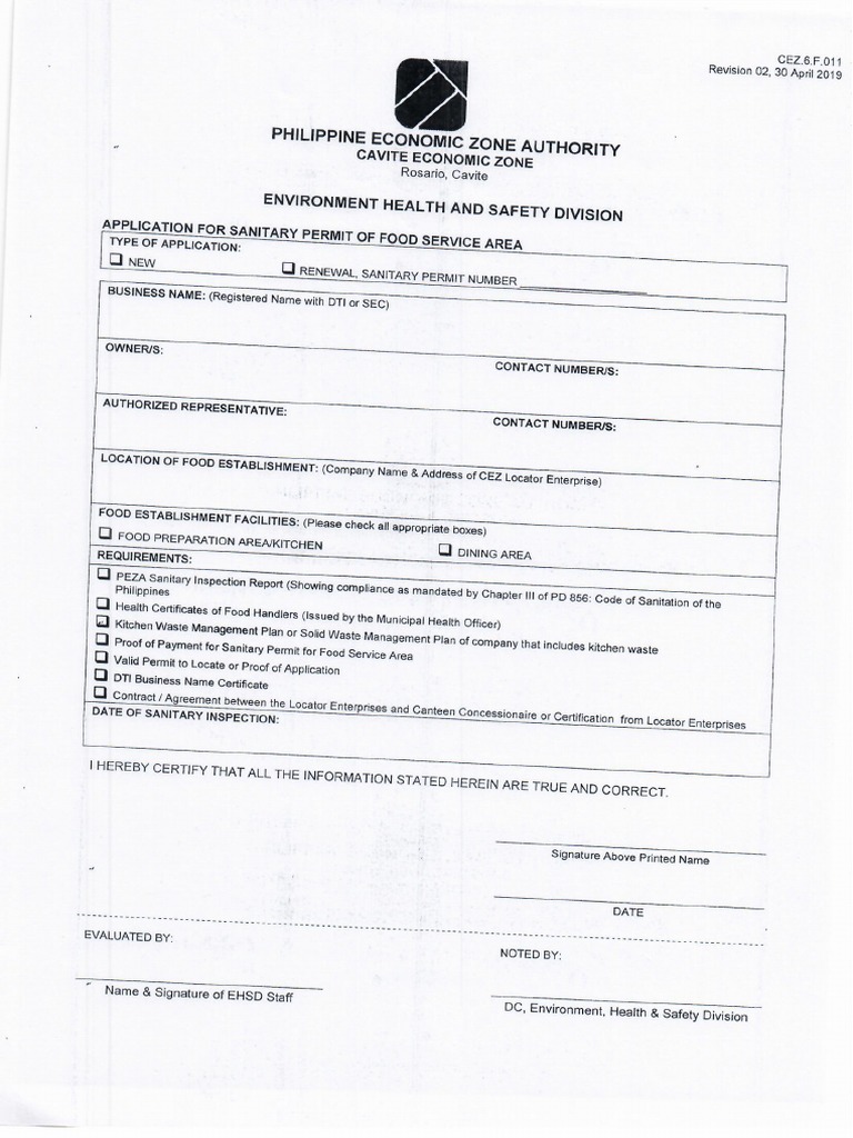 Sanitary Permit PDF | PDF