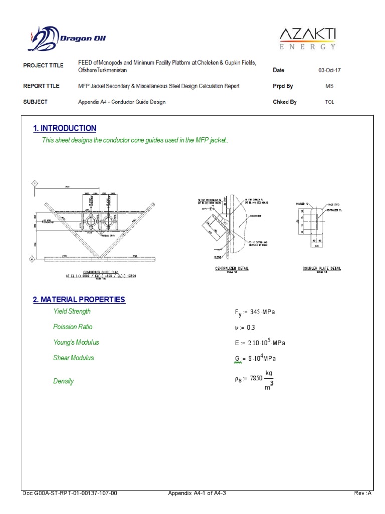 This Sheet Designs The Conductor Cone Guides Used in The MFP Jacket ...