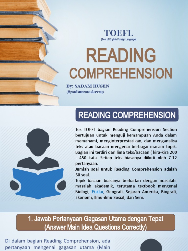 Memahami Jenis Pertanyaan pada Bagian Reading Comprehension Tes TOEFL | PDF