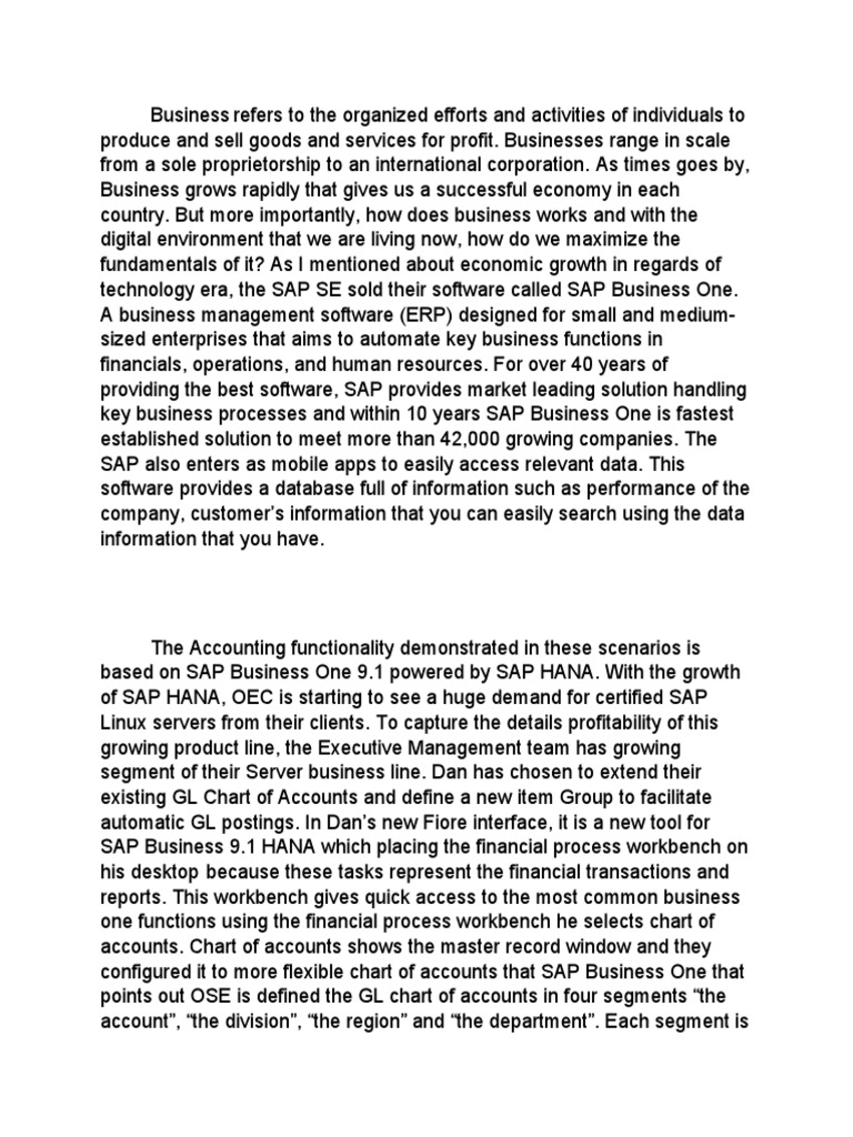 Reflection Paper - SAP Business One | PDF | Sap Se | Receipt