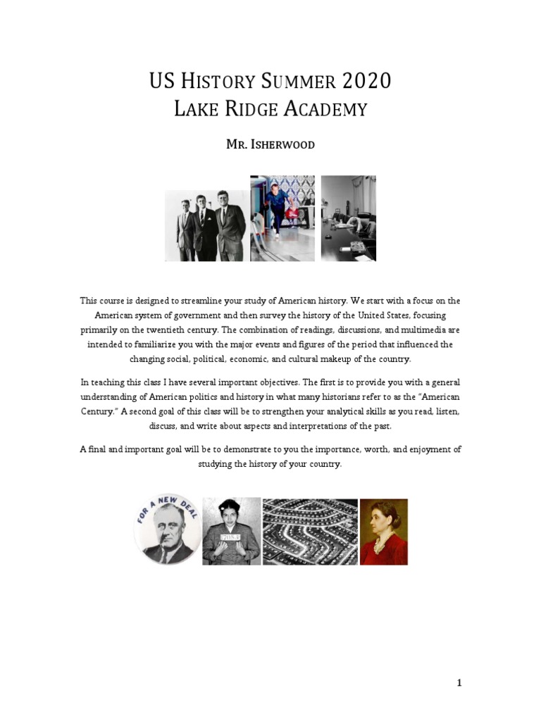US History Course Overview 2020 | PDF | Test (Assessment) | Behavior ...