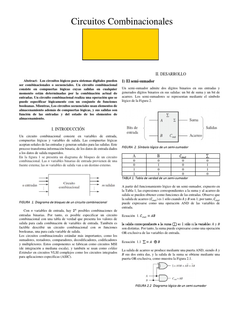 Circuitos Combinacionales: Santiago Flores Arturo Equipo 5 | PDF | Puerta lógica | Decimal ...