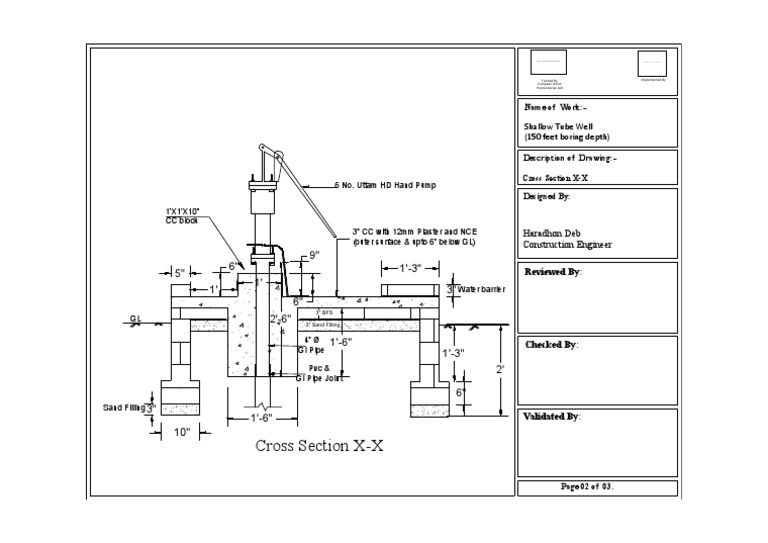 Shallow Tube Well Cross Section | PDF | Hydrology | Hydraulic Engineering