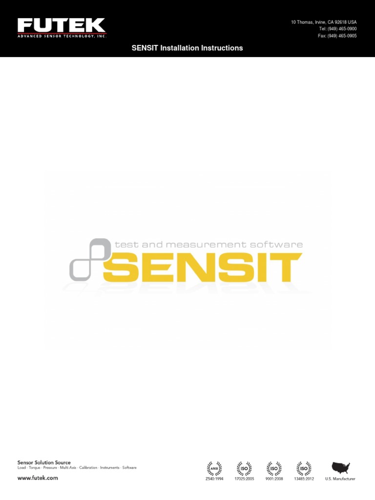 SENSIT Installation Instructions | PDF | Device Driver | Operating System