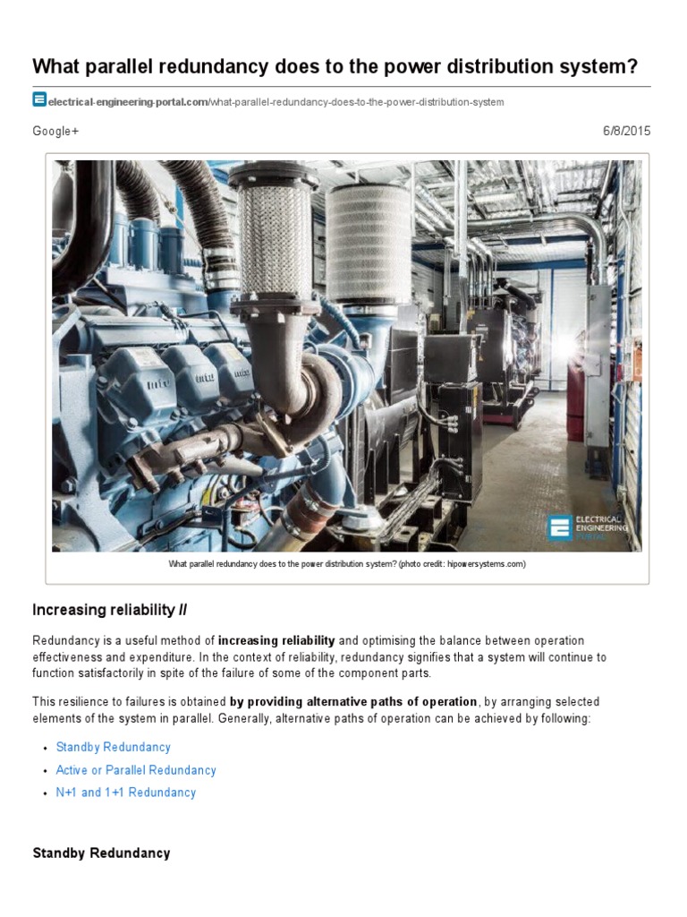 What Parallel Redundancy Does To The Power Distribution System - EEP ...