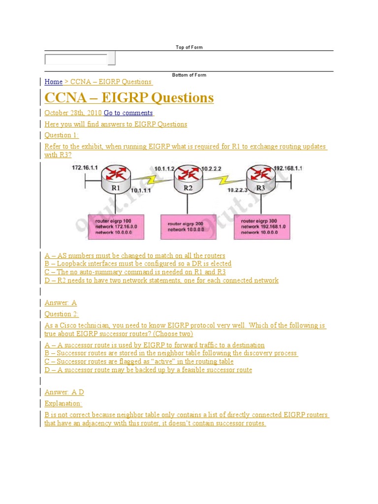 Eigrp | PDF | Routing | Internet Architecture