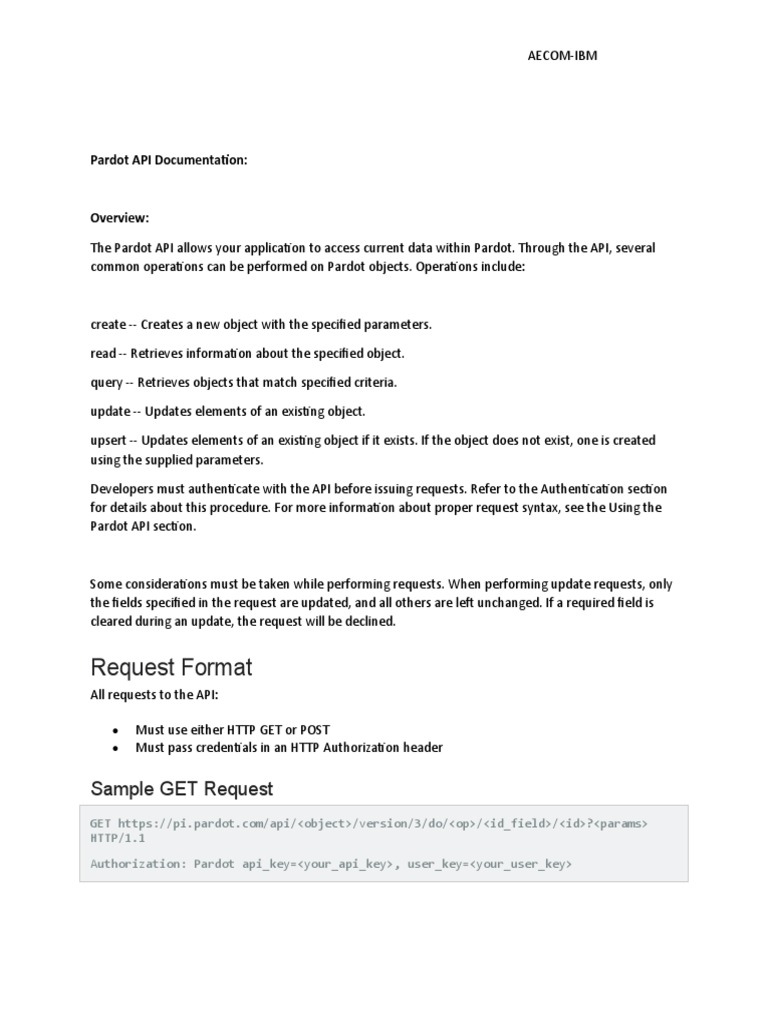 Pardot API Documentation | PDF | Json | Application Programming Interface Pardot API Documentation | PDF | Json | Application Programming Interface