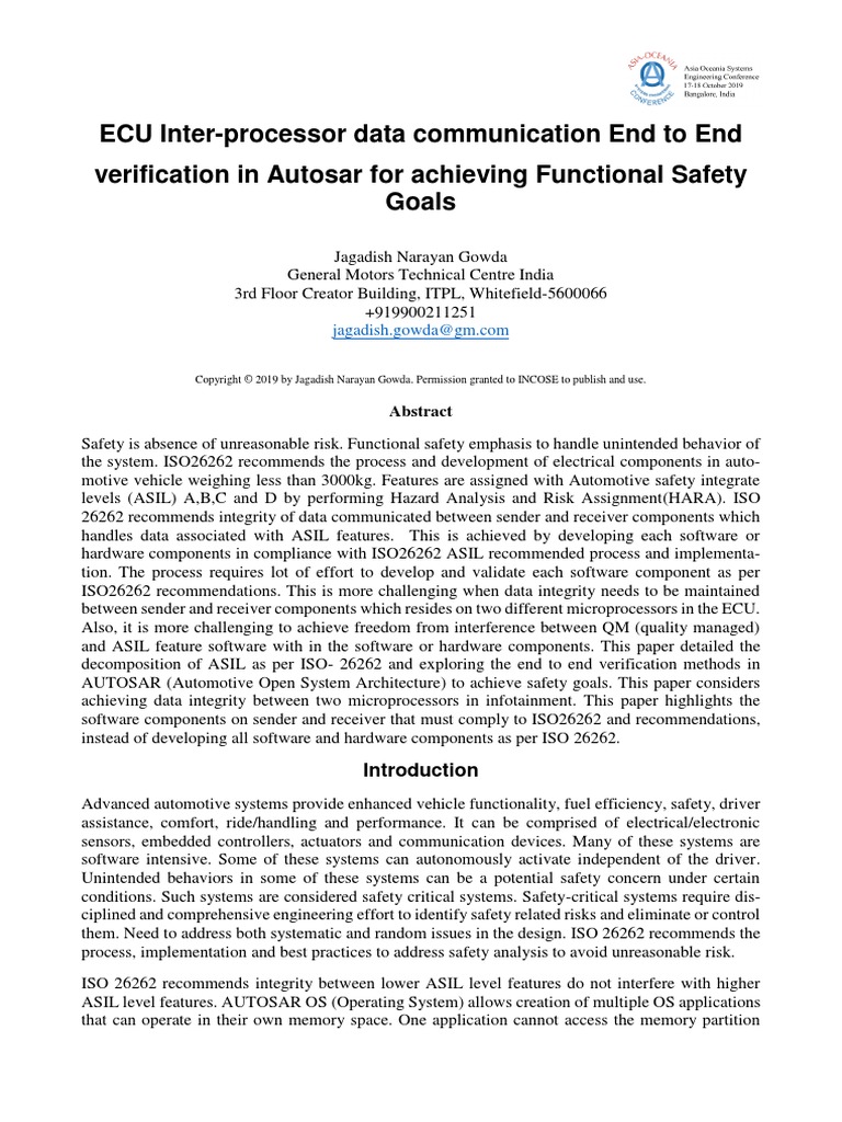 Gowda2019 ECU Inter - Processor Data Communication | PDF | Error ...