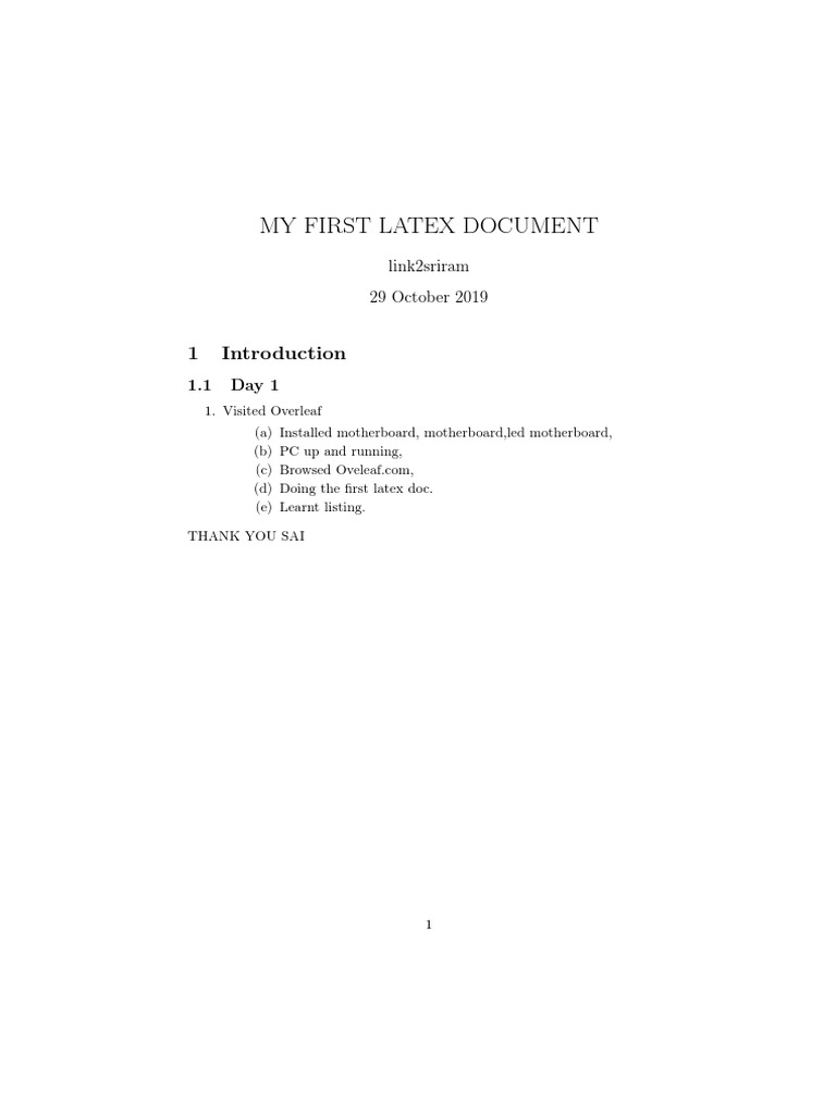 My First Latex PDF | PDF
