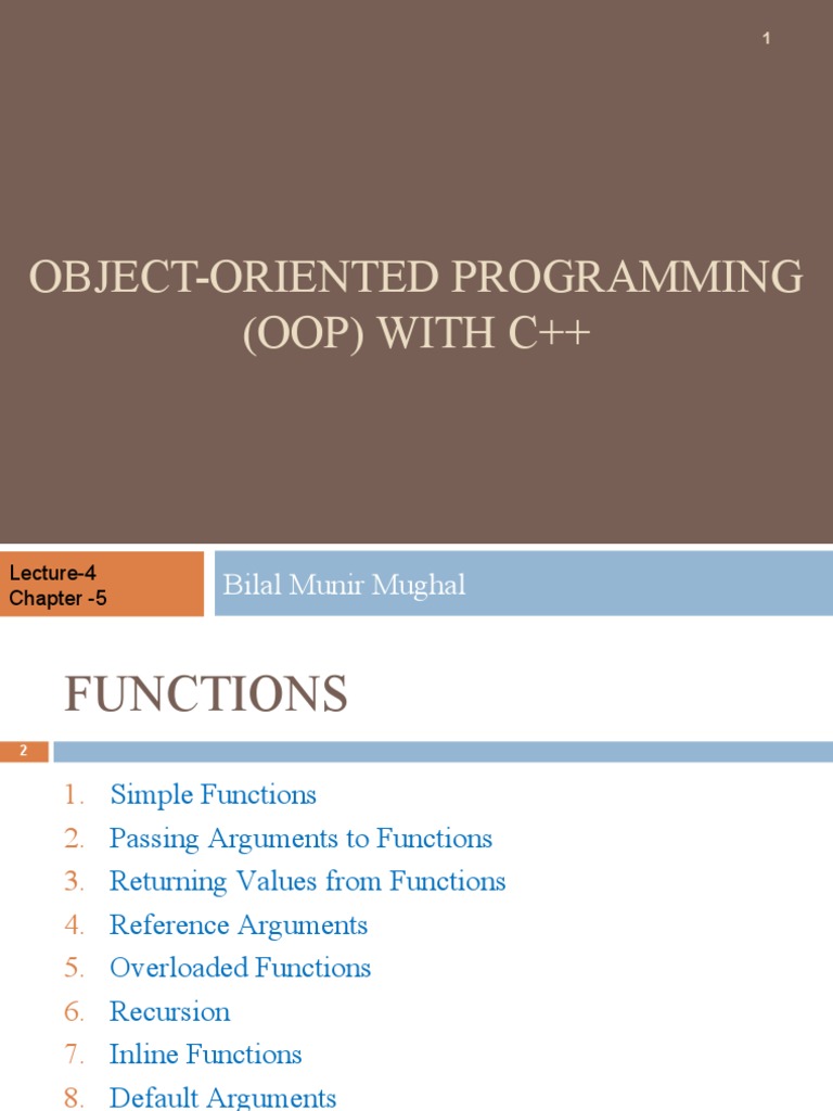 Object Oriented Programming Oop With C Bilal Munir Mughal Pdf Subroutine Scope
