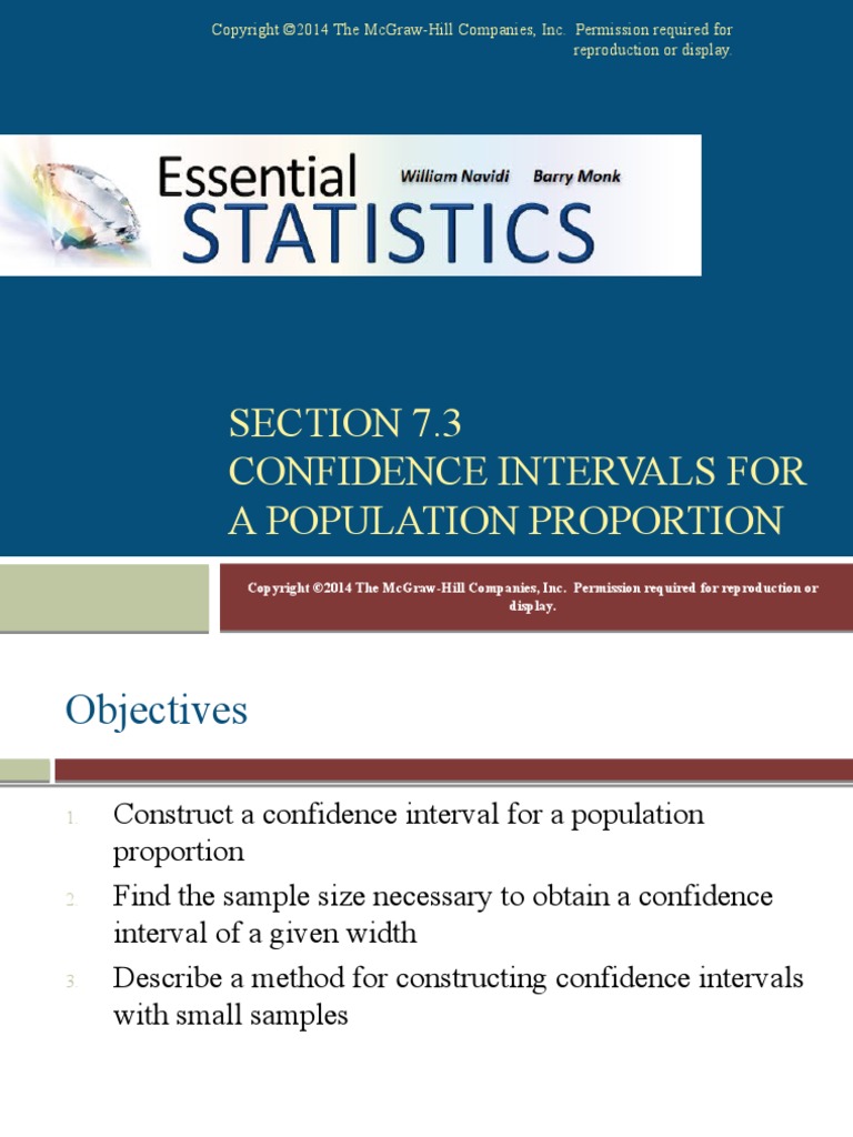 Section 7.3 Confidence Intervals For A Population Proportion | PDF ...
