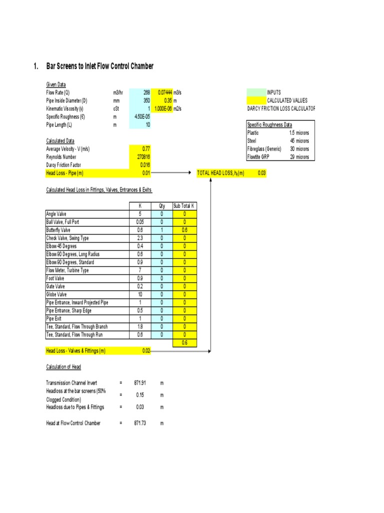 Darcy Friction Factor Calculation Guide | PDF | Valve | Fluid Mechanics