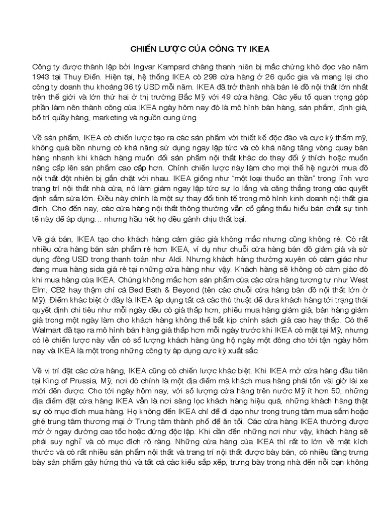 QTCL-Case-C4 - Chien Luoc IKEA | PDF