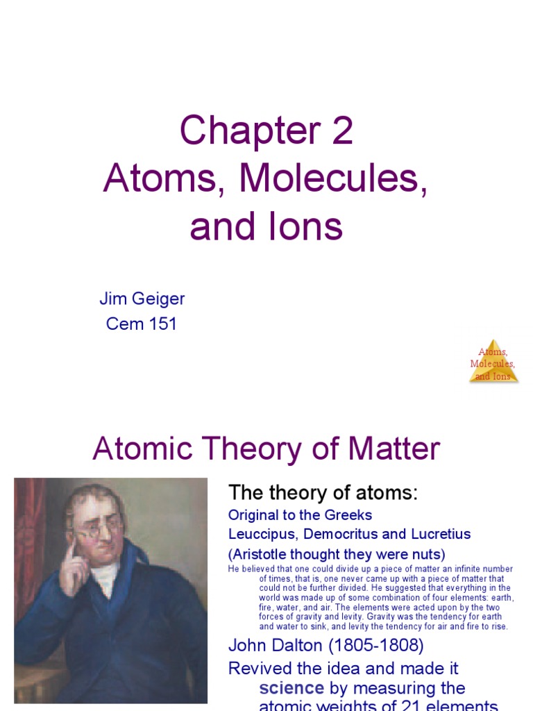 Atomic Theory of Matter | PDF | Ion | Chemical Compounds