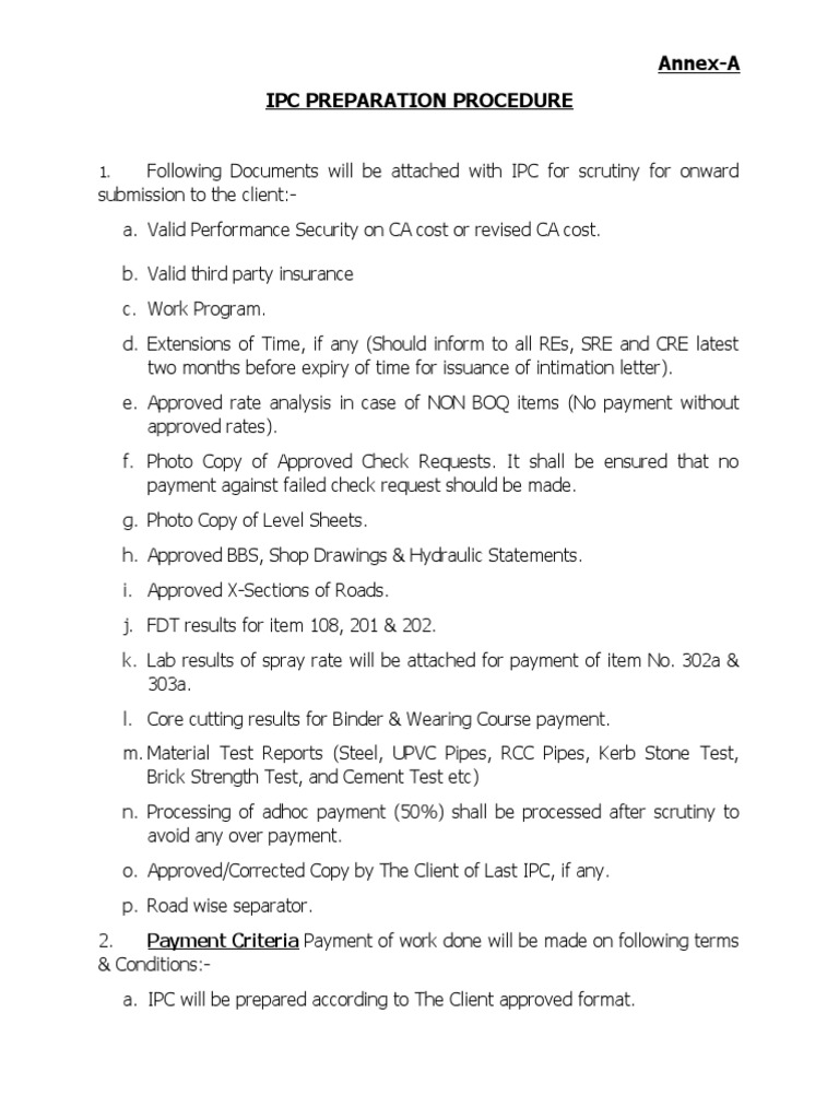 Sop of Ipc-2 | PDF | Building Engineering | Economic Sectors