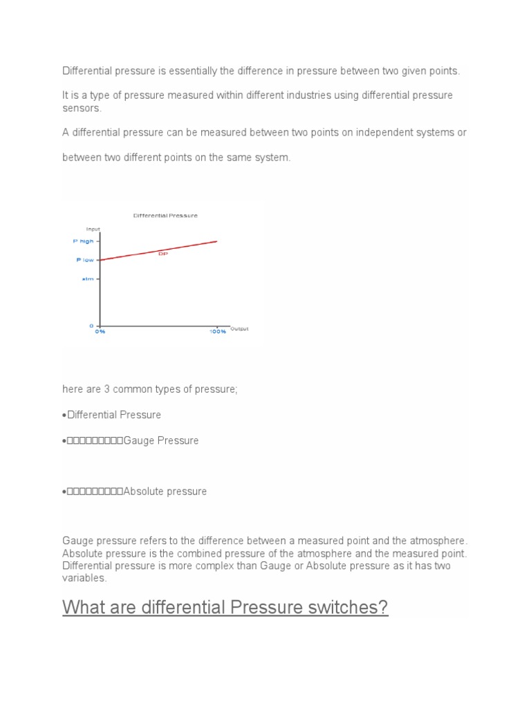 What Are Differential Pressure Switches? | PDF | Computers