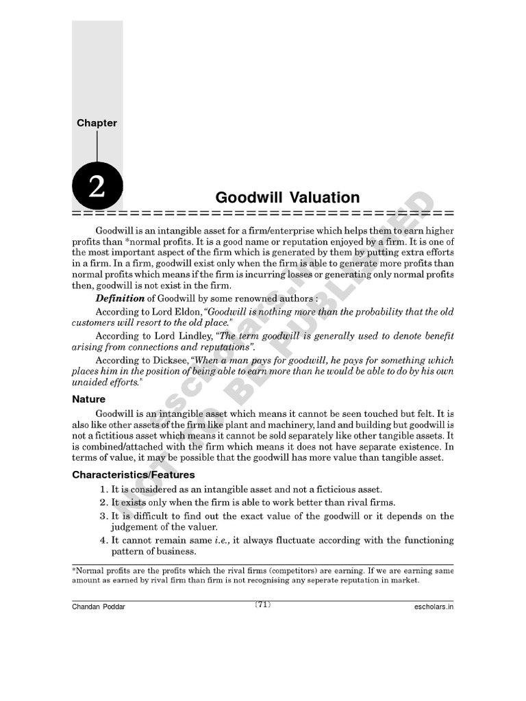 Factors Affecting Goodwill Valuation Methods | PDF | Goodwill ...