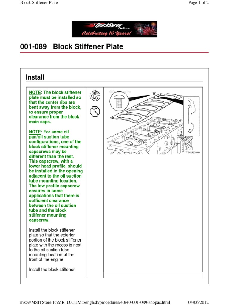 Block Stiffener Plate PDF | PDF