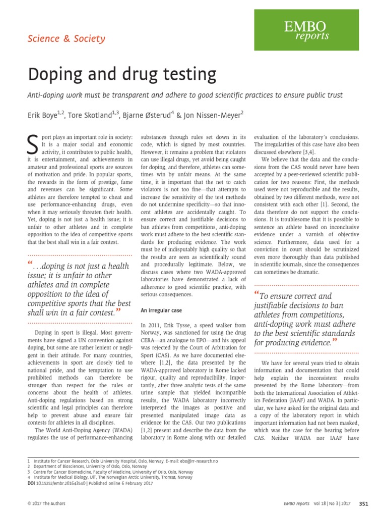 Dopping and Drug Testing | PDF | Doping In Sport | Sports