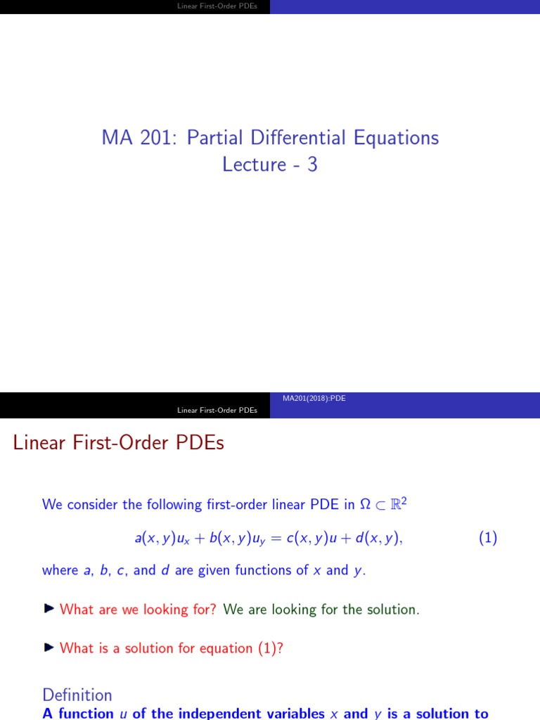 Understanding Linear First-Order PDEs | PDF | Partial Differential ...