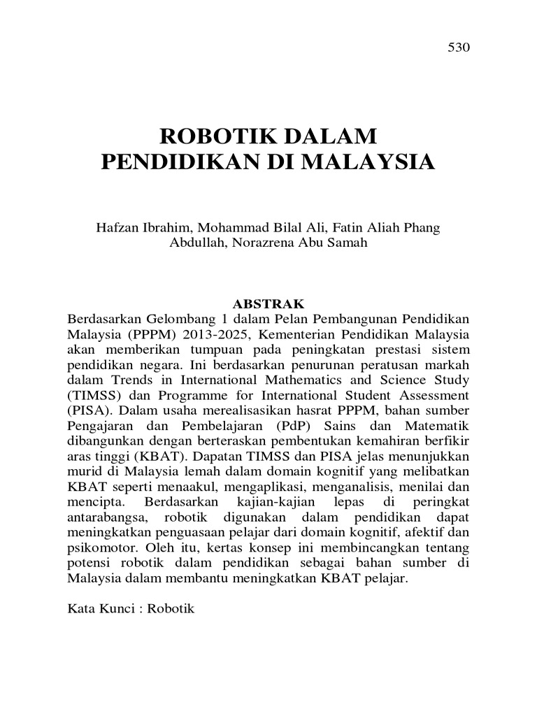 Robotik Dalam Pendidiksm | PDF
