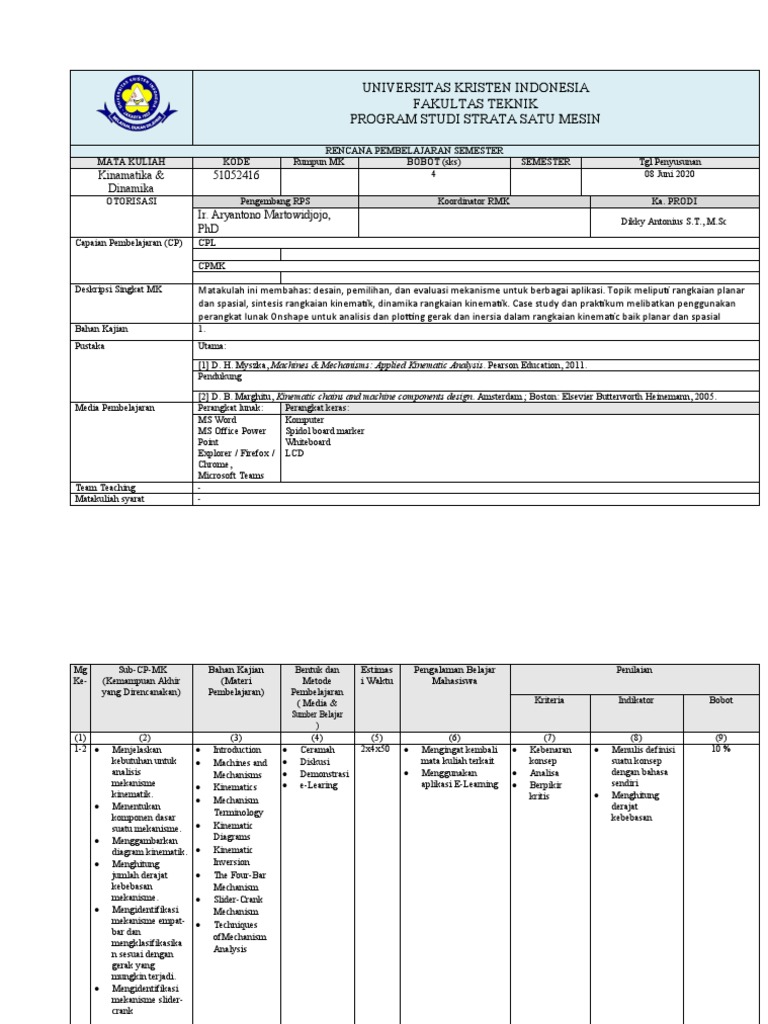 RPS - Teknik Mesin - KInematika Dan Dinamika | PDF | Seni | Komputer