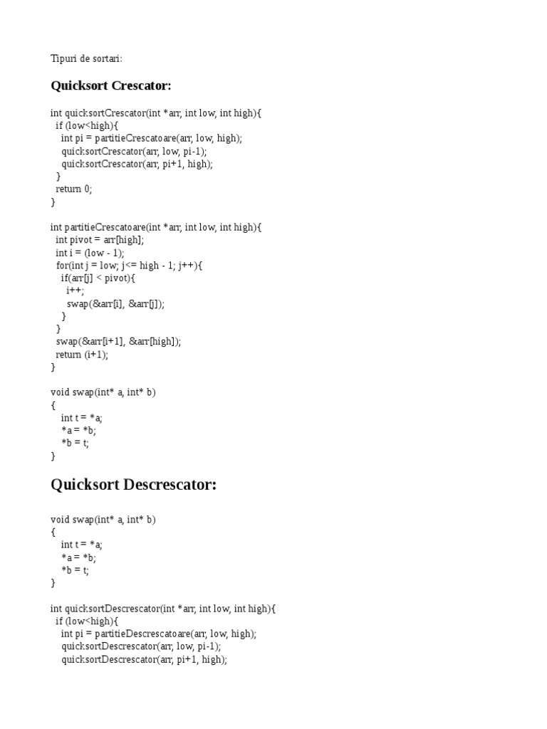 Quicksort Crescator | Download Free PDF | Mathematical Concepts | Computer Data