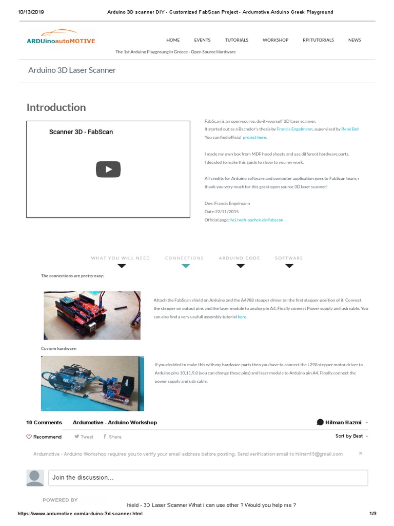 Arduino 3D Scanner DIY - 2 | PDF | Image Scanner | Arduino
