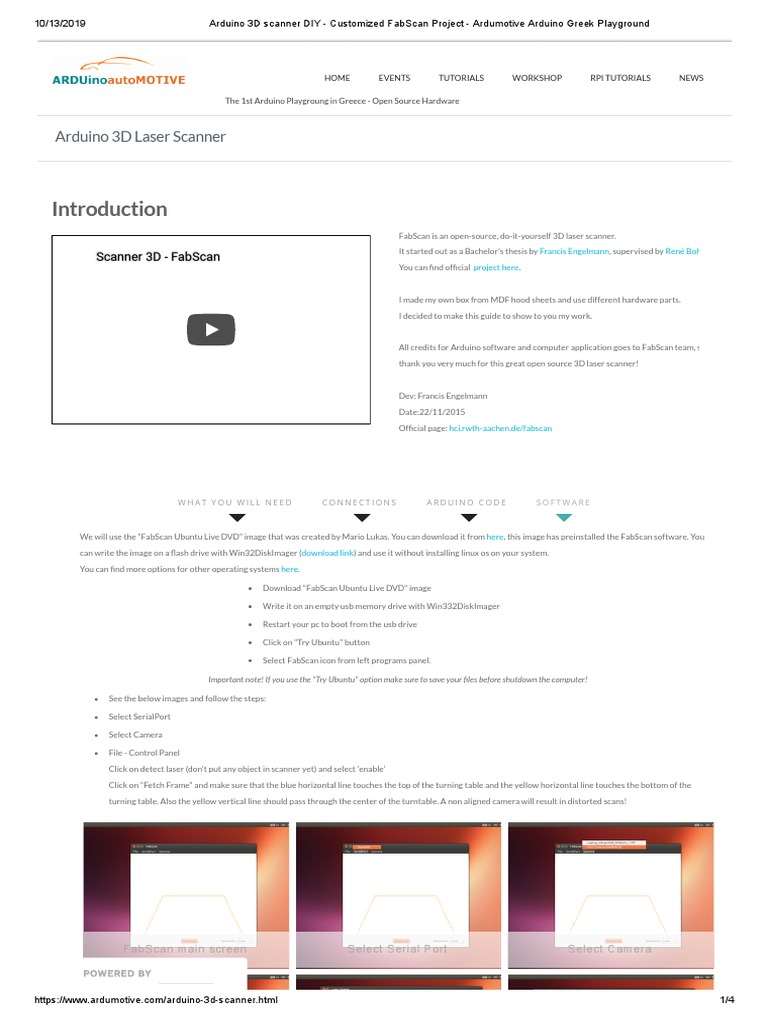 Arduino 3D Scanner DIY - 4 | PDF | Image Scanner | Arduino