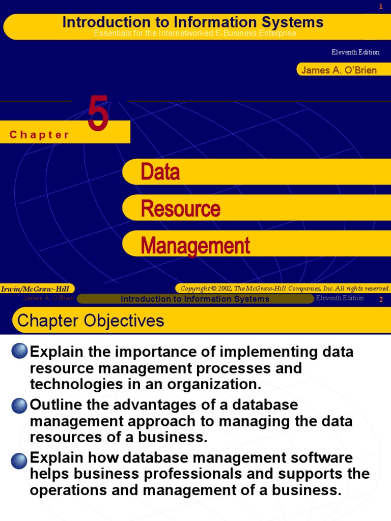Data Resource Management: Introduction To Information Systems | PDF ...