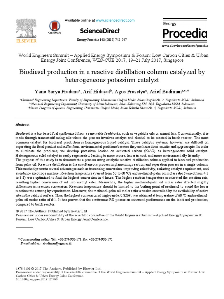 Sciencedirect Sciencedirect Sciencedirect | PDF | Biodiesel | Catalysis