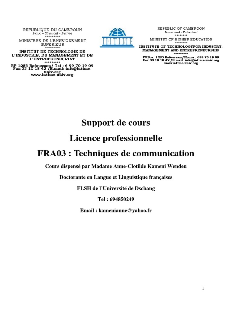 Cours de Communication PDF | PDF | Rhétorique | Document