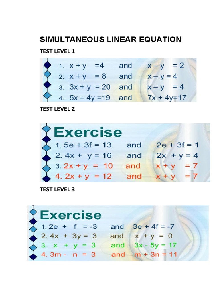 F1 Math Lesson 12 Exercises | PDF