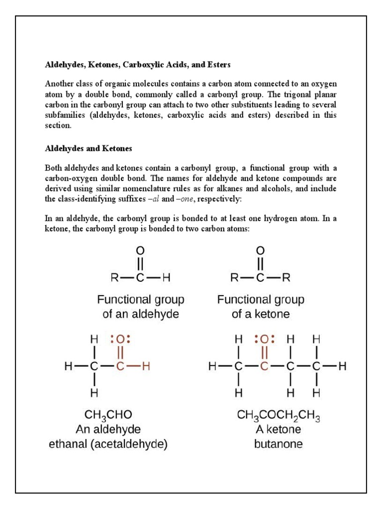 Aldehydes, Ketones, Carboxylic Acids, and Esters | PDF | Ester ...