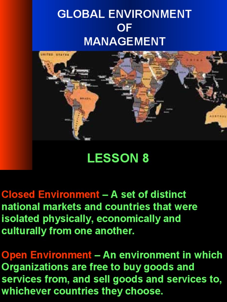 Global Environment OF Management: Lesson 8 | PDF | Globalization ...