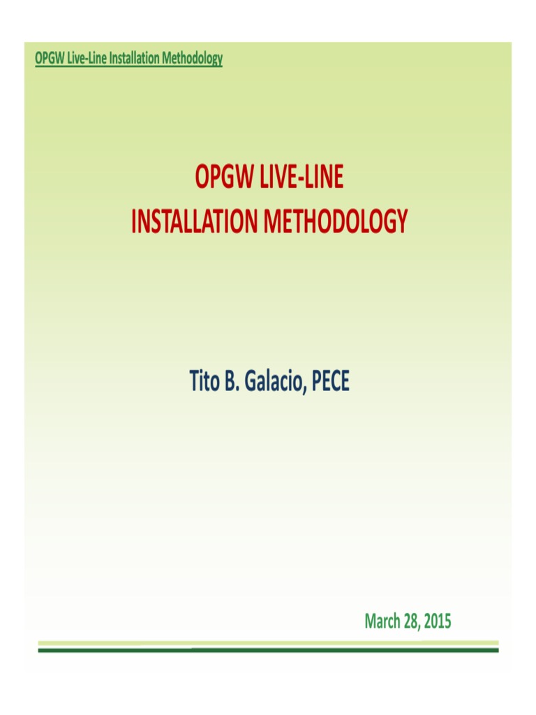 OPGW Live-Line Installation Guide | PDF | Manufactured Goods ...