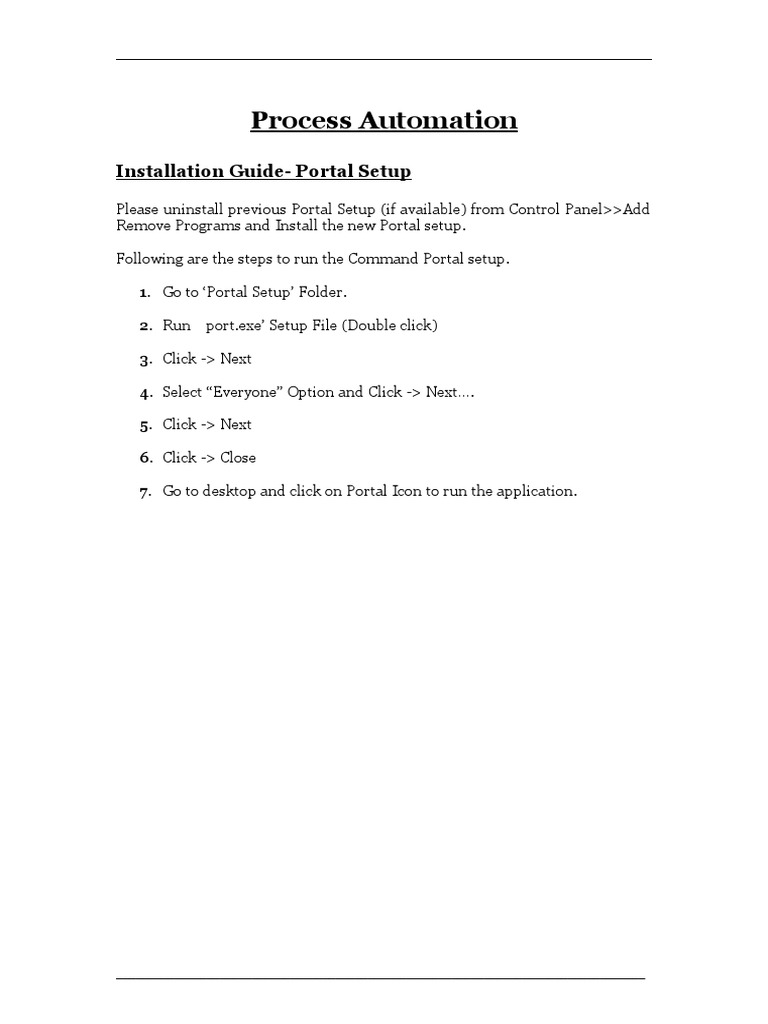 Installation Manual Automation Setup | PDF