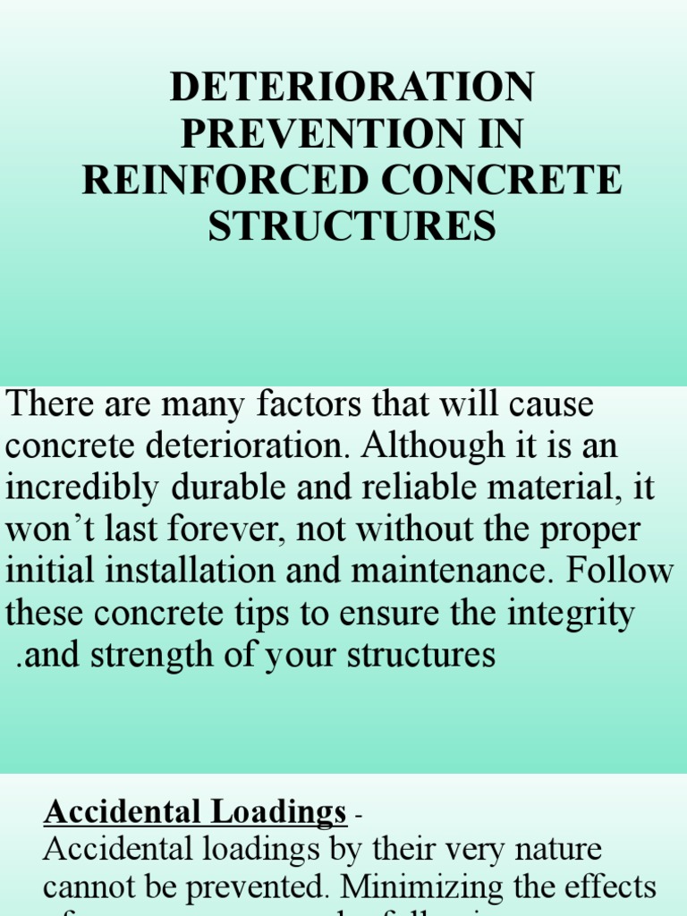 Deterioration of Concrete | PDF | Concrete | Reinforced Concrete