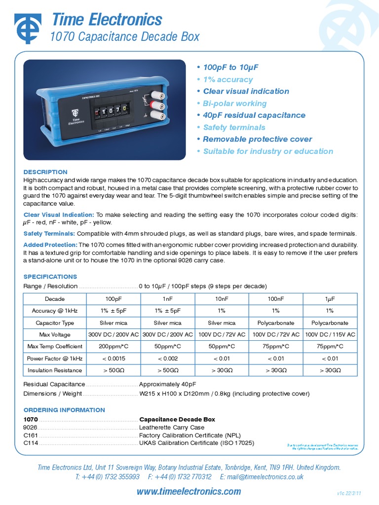 1070 Datasheet PDF | Download Free PDF | Capacitor | Alternating Current