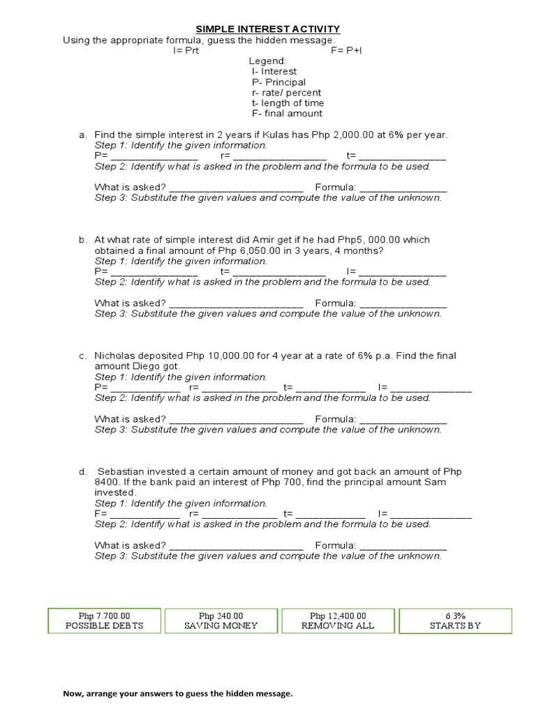 Simple Interest Calculation Guide | PDF | Interest | Debt