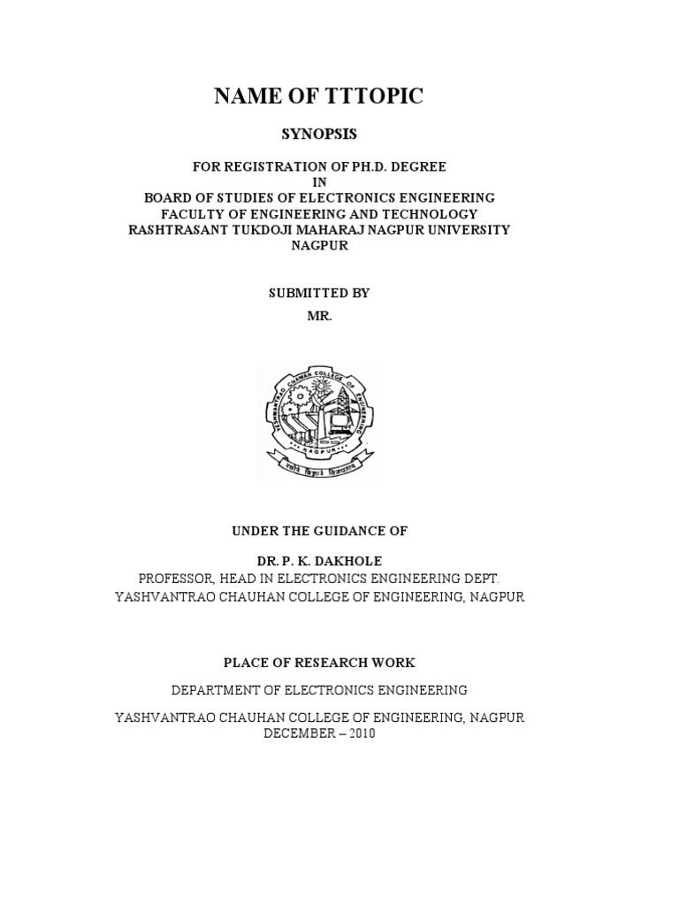Synopsis For PHD - 3 | PDF