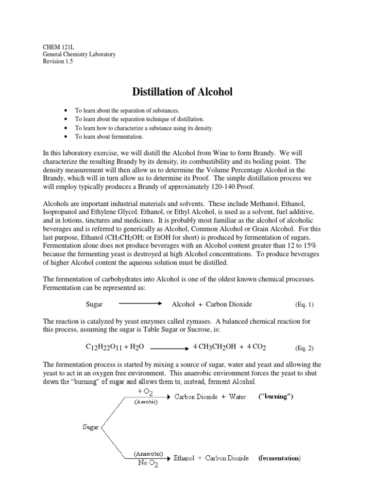 Distillation of Alcohol | PDF | Distillation | Ethanol